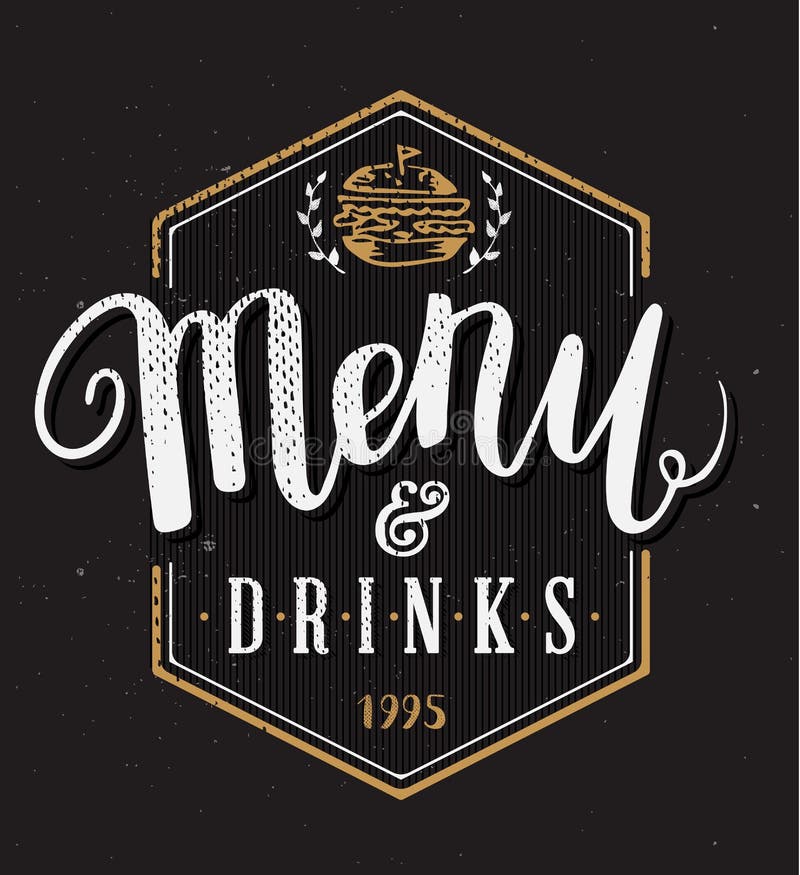 Restaurant Menu Template Hand Drawn Calligraphy Pen Brush Vector Stock ...