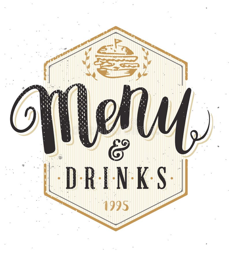 Restaurant Menu Template Hand Drawn Calligraphy Pen Brush Vector Stock ...