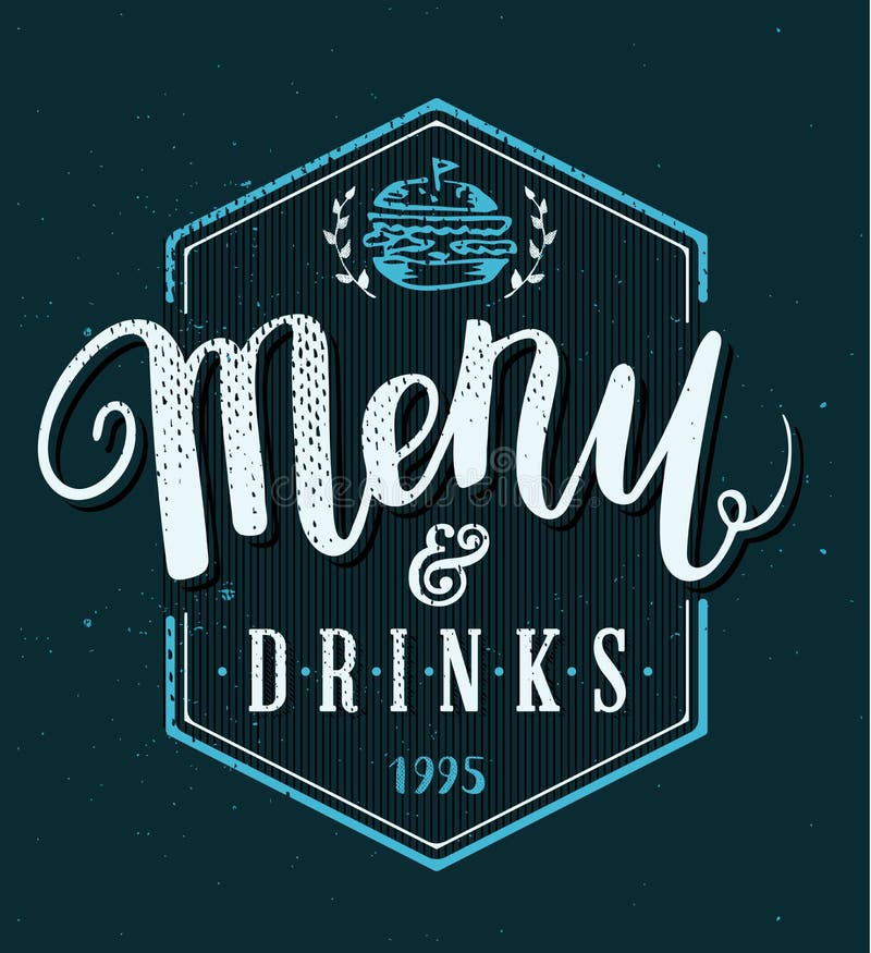 Restaurant Menu Template Hand Drawn Calligraphy Pen Brush Vector Stock ...