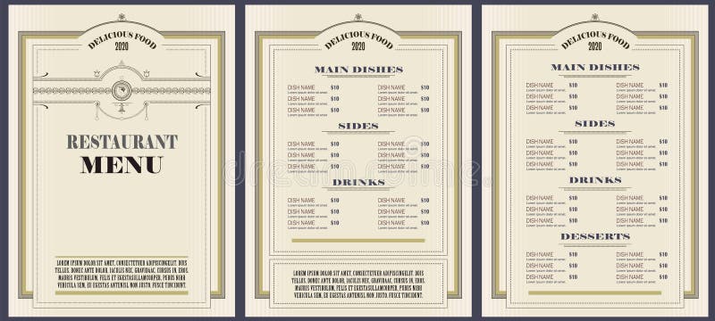 Restaurant Menu Red and Black Modern Design Stock Vector - Illustration ...