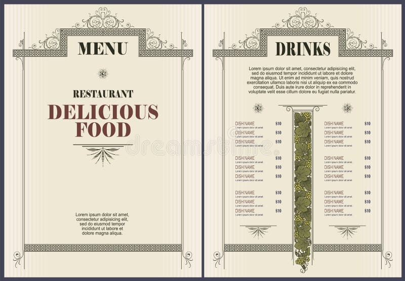 Restaurant Menu Template or Other Design Stock Vector - Illustration of ...