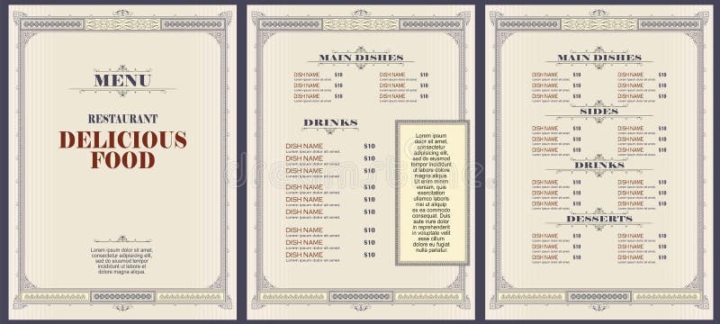 Restaurant Menu Template or Other Design Stock Vector - Illustration of ...