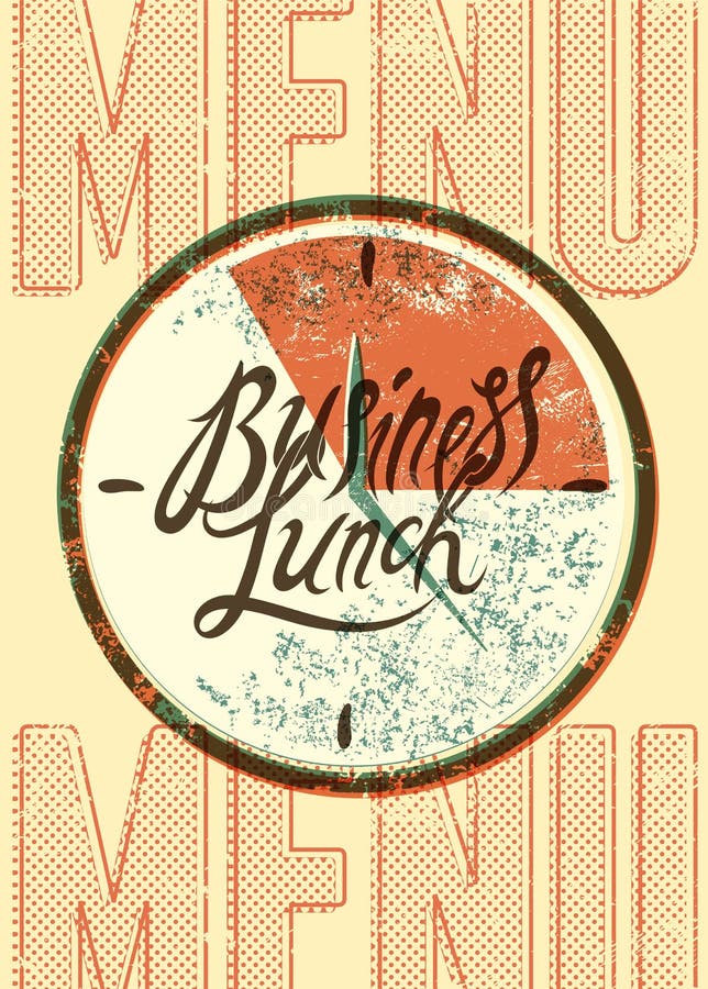 Restaurant Menu Typographic Design. Vintage Business Lunch Poster ...
