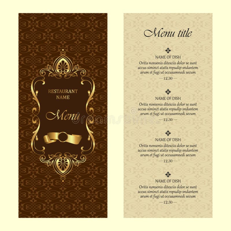Restaurant Menu Vector Design Template - Vintage Style Stock Vector ...