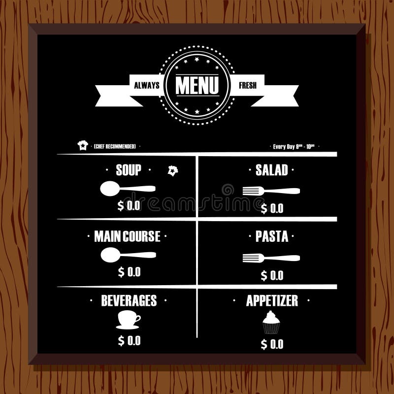 Restaurant Menu. Vector Illustration Decorative Design Stock Vector ...