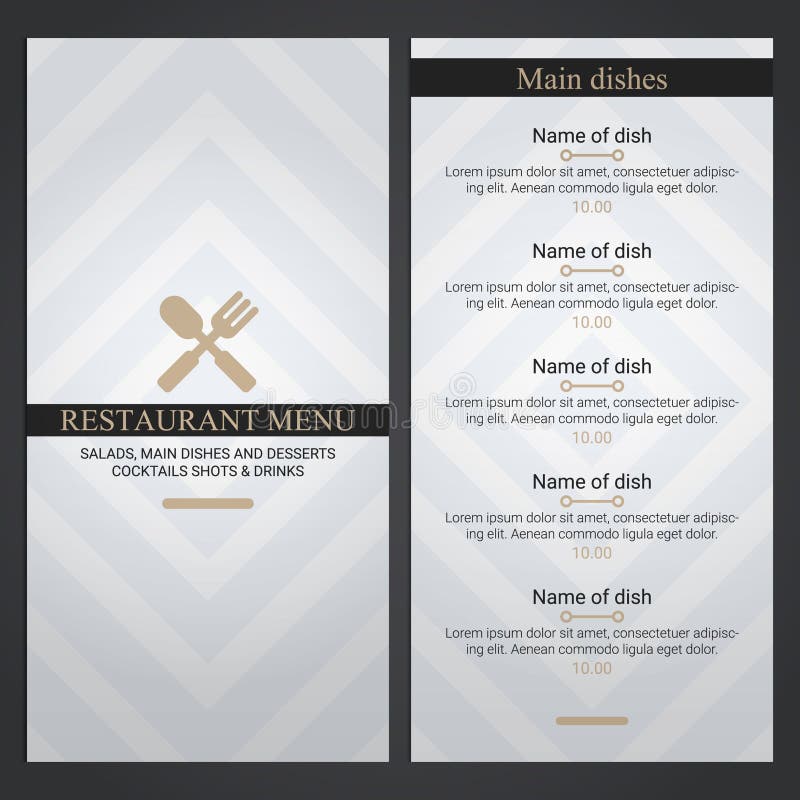 Restaurant Menu. Vector Illustration Decorative Design Stock Vector ...