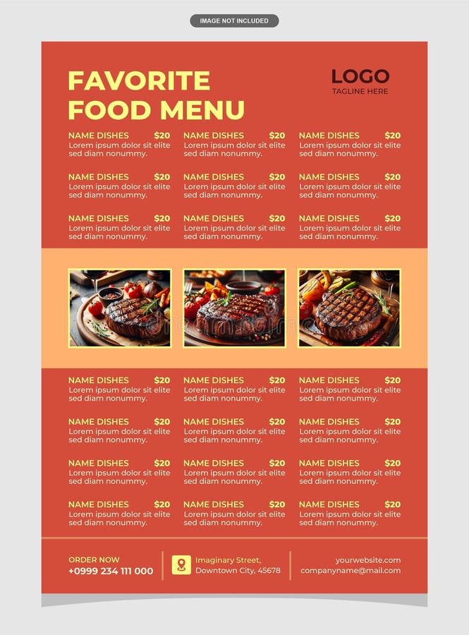 Restaurant Menu Vector Template with Professional Layout Stock Vector ...