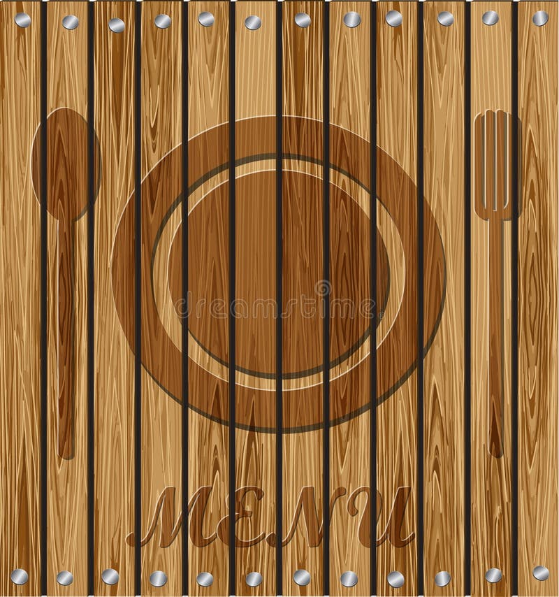 Restaurant Menu On A Wooden Background Stock Vector - Illustration of ...