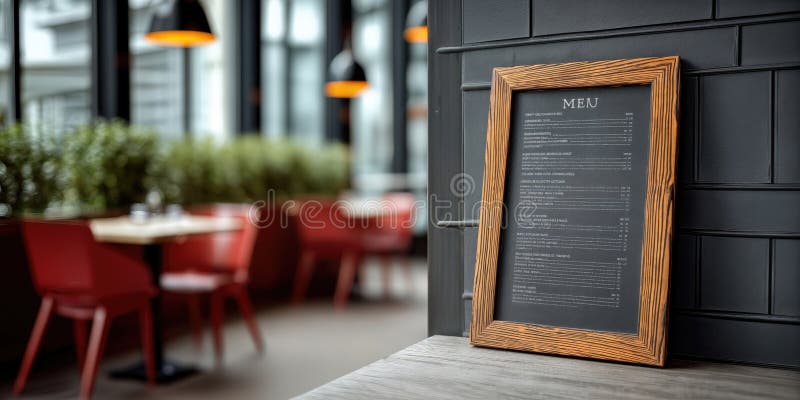 Generative AI Restaurant Menu in Wooden Frame Promoting Dining ...