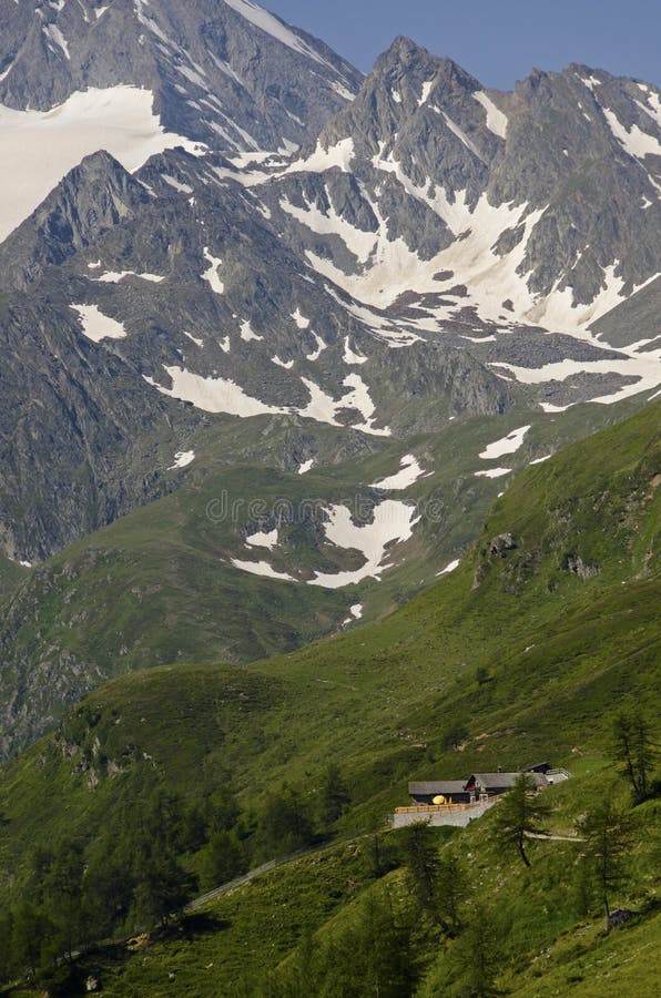 Restaurant 2509 Meter Height at Alps Mountains Stock Photo - Image of ...