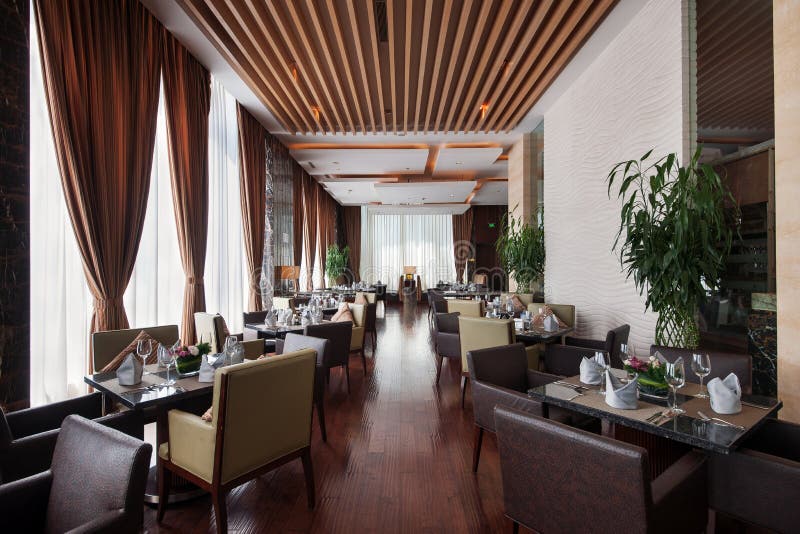 Restaurant stock photo. Image of inside, chandelier - 136332240