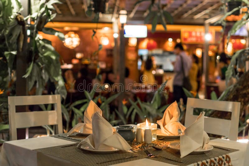Restaurant and Night Time. Bali Island Stock Photo - Image of blurred ...