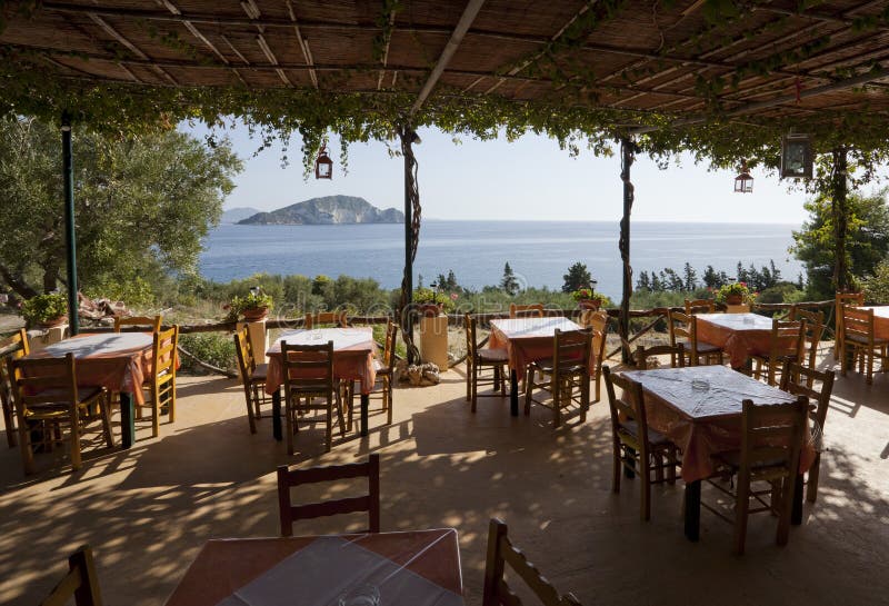 Restaurant with ocean view stock image. Image of holiday - 27143747