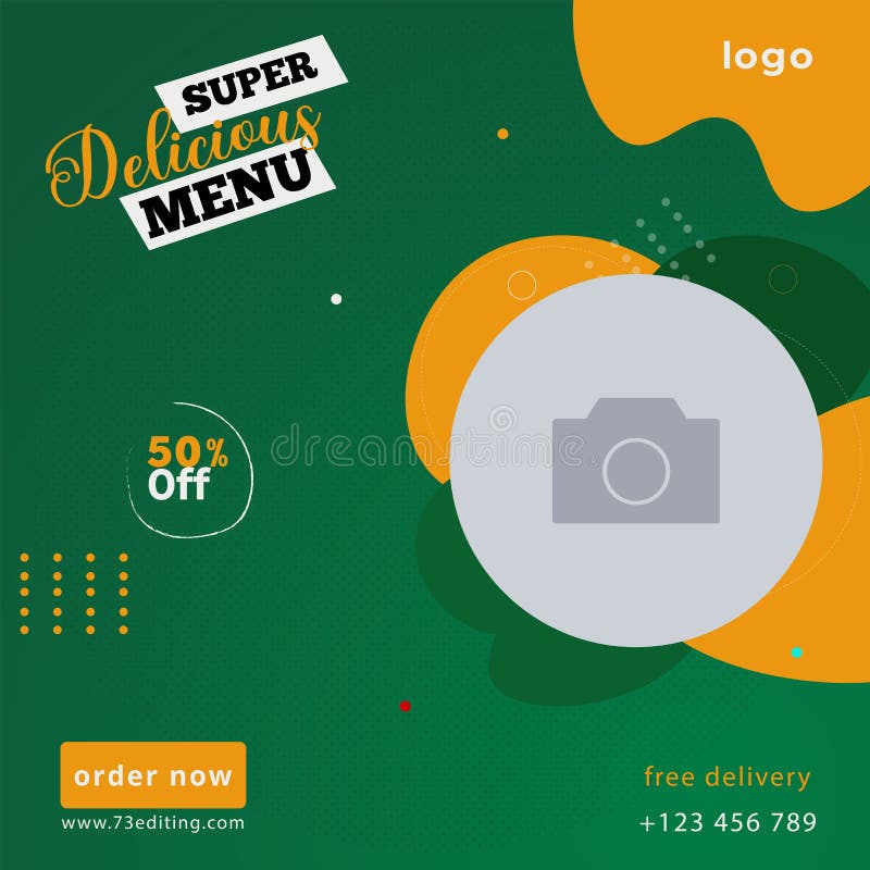 Restaurant Offer Menu Card Design with Green and Yellow Color Stock ...