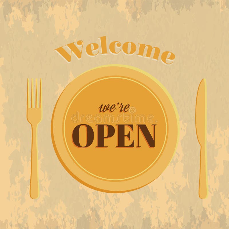 Restaurant Open Sign. Vector Illustration Decorative Design Stock ...