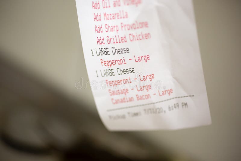 Restaurant order receipt stock photo. Image of building - 238156018