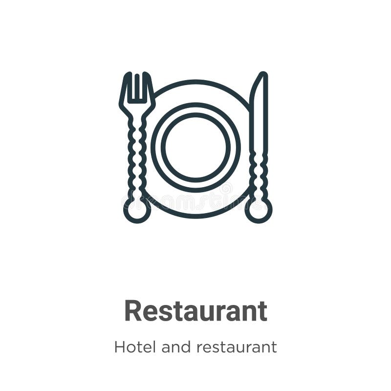 Restaurant and Bar Outline Icons in Set Collection for Design. Pleasure ...