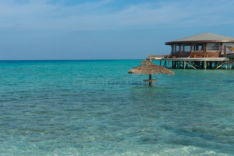 The restaurant over water stock photo. Image of restaurant - 70347134