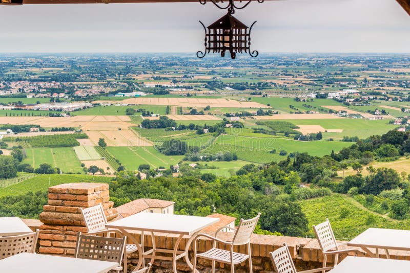 Restaurant Overlooking Countryside Stock Photo - Image of apennines ...