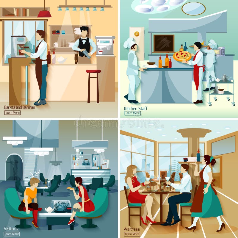Restaurant People Situations Flat Icons Set Stock Vector - Illustration ... Restaurant People Situations Flat Icons Set Stock Vector - Illustration ...