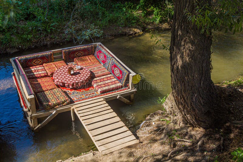 Restaurant Platform on a River in Ihlara Valley in Cappadocia, Turk ...