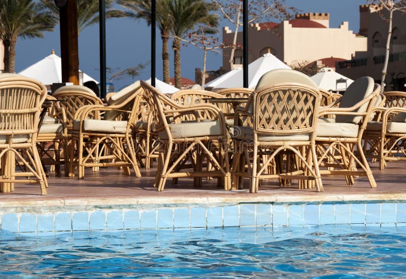 Restaurant and pool stock image. Image of drink, cafe - 13139317