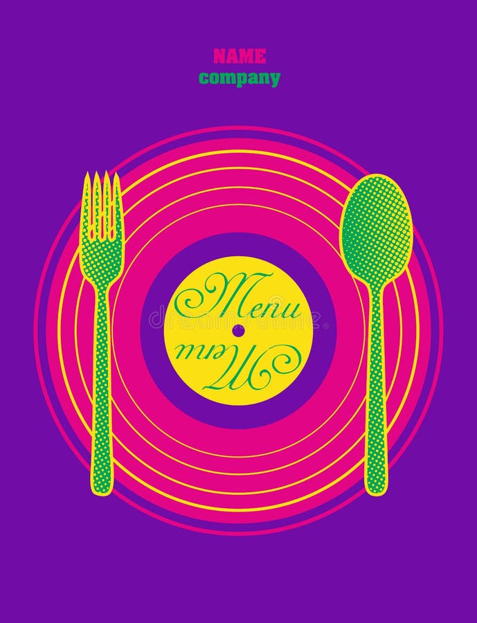 Restaurant Pop Art Menu Design Vector Illustratie - Illustration of ...