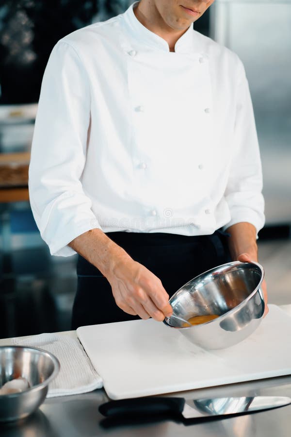 Restaurant Professional Kitchen: Chef Prepares a Delicious Dish, Beats ...
