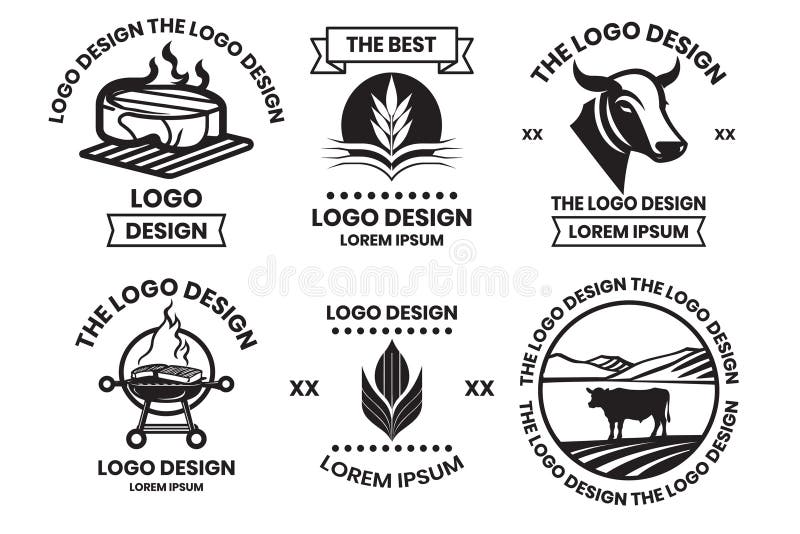 Restaurant or Ranch Logo in Vintage Style Stock Vector - Illustration ...