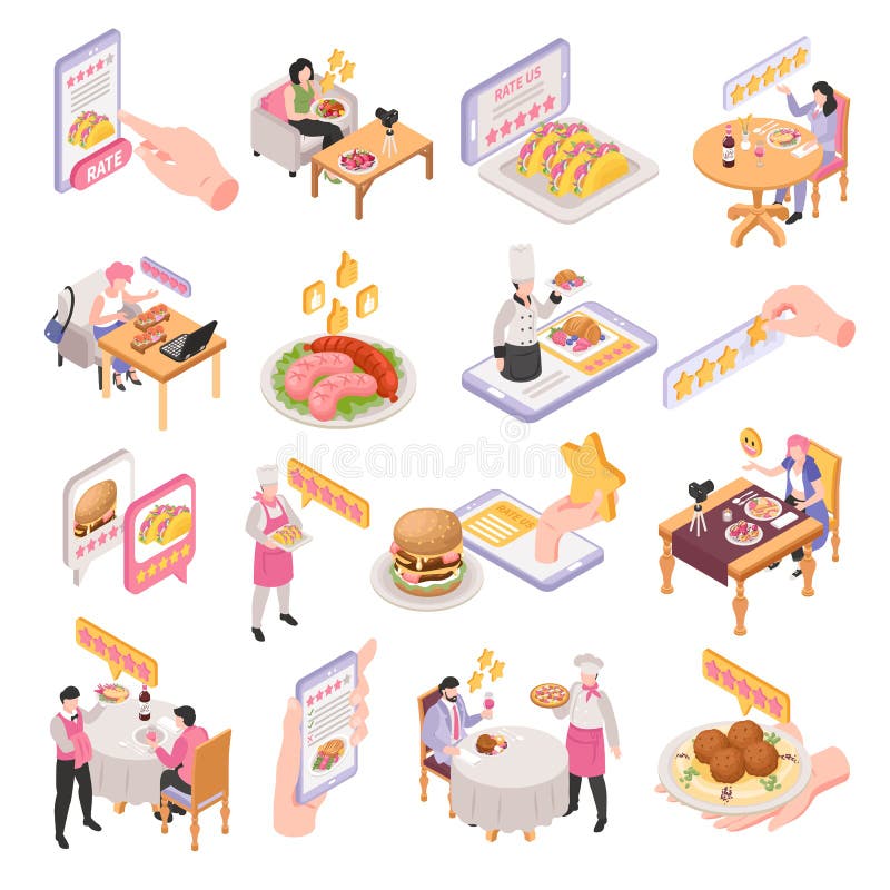 Restaurant Rating Set stock vector. Illustration of cooking - 252747558
