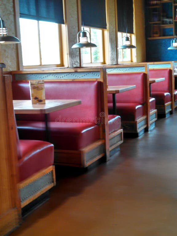 Restaurant with red booths editorial image. Image of dining - 47751410