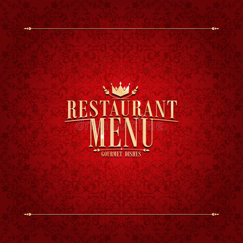 Restaurant Red Menu , Vintage Card Stock Vector - Illustration of ...
