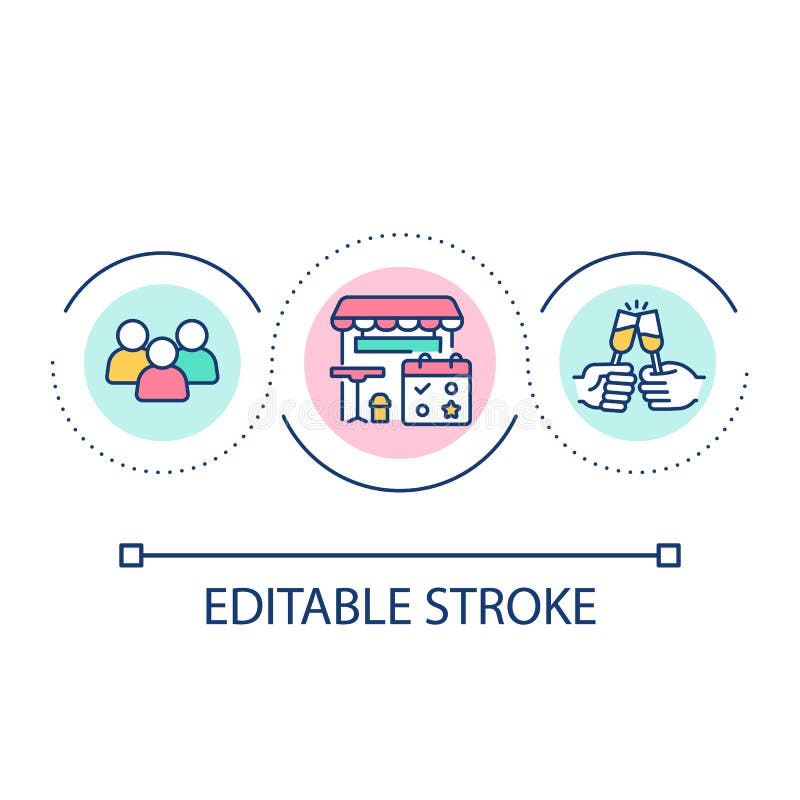 Restaurant Reservation Loop Concept Icon Stock Vector - Illustration of ...