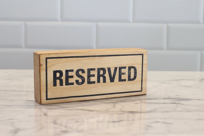 Restaurant Reserved Table Sign on Table Stock Image - Image of fork ...