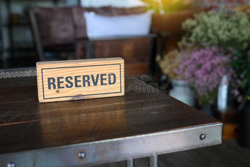 Restaurant Reserved Table Sign Reserved Table. a Tag of Reservation ...