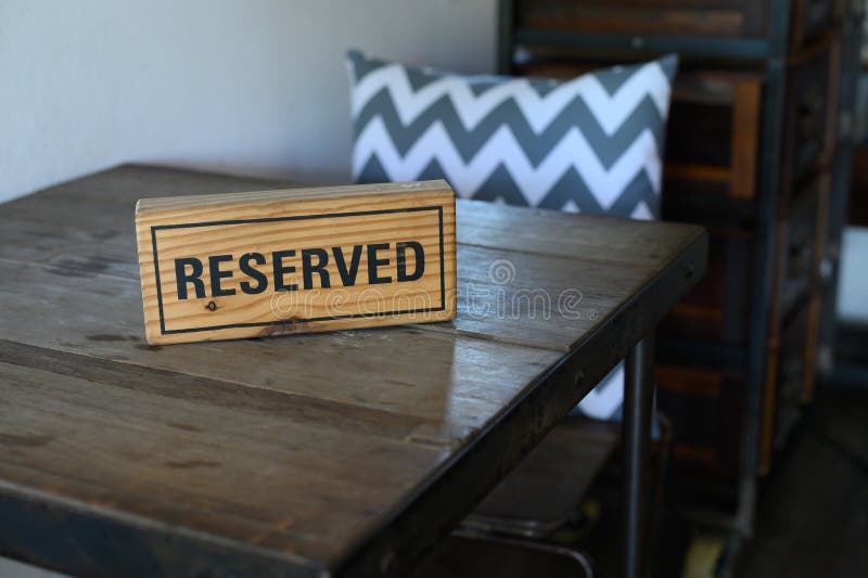 Restaurant Reserved Table Sign Reserved Table. a Tag of Reservation ...