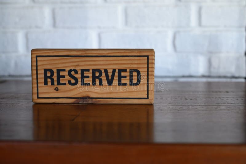 Restaurant Reserved Table Sign Reserved Table. a Tag of Reservation ...
