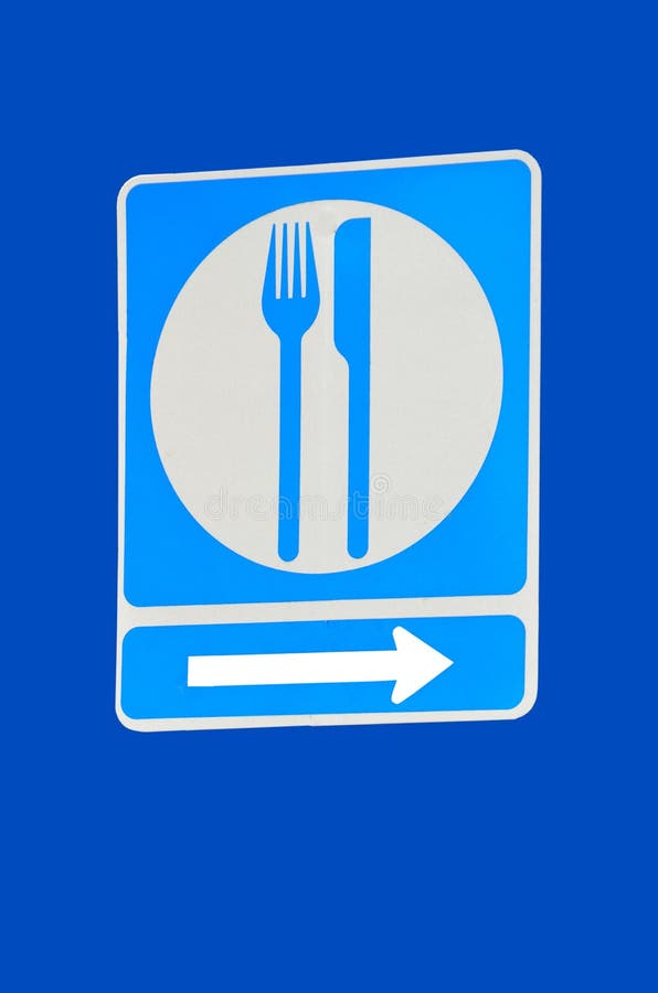 Restaurant road sign stock photo. Image of knife, arrow - 24861380