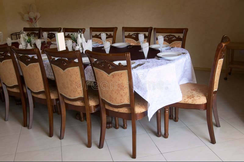 Restaurant Room with Served Table. Stock Photo - Image of restaurant ...