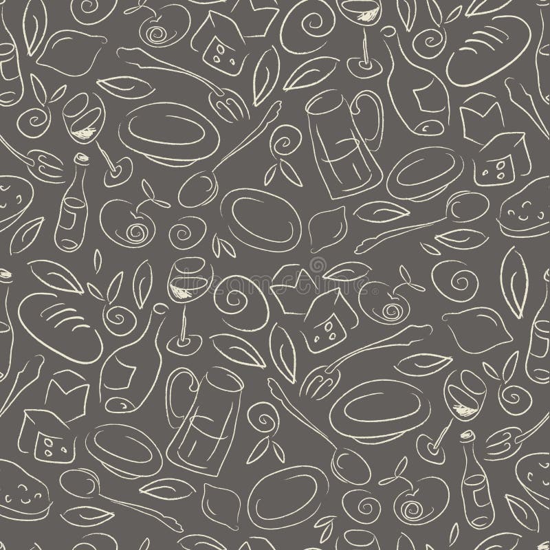 Restaurant Seamless Pattern Stock Vector - Illustration of coffee ...