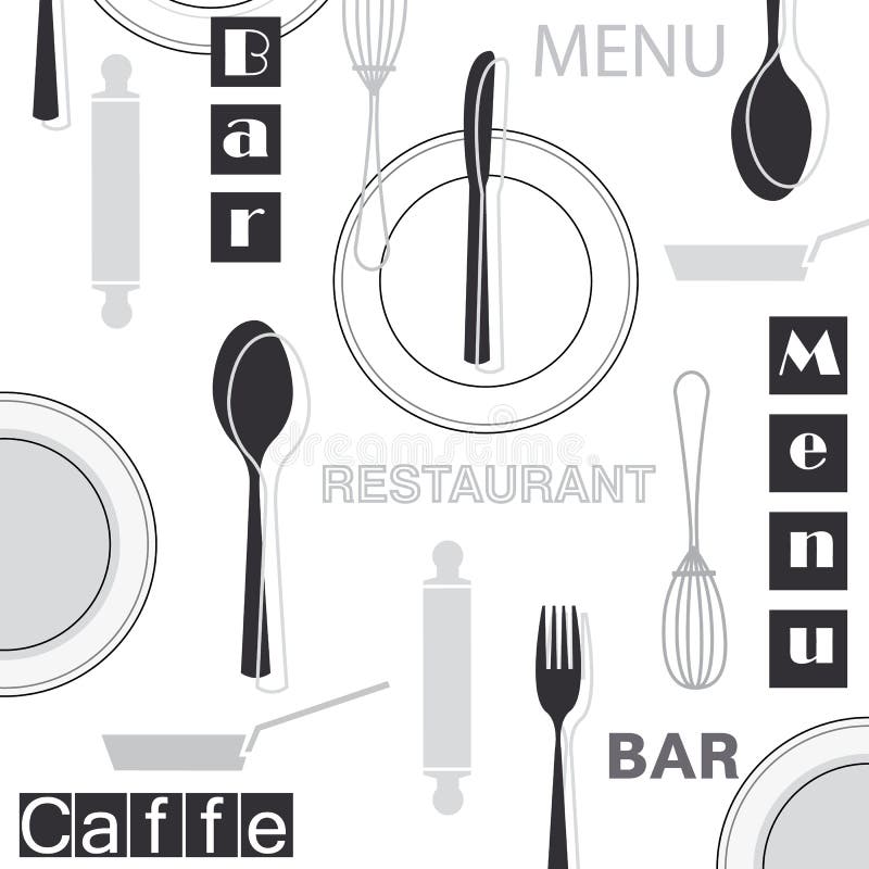 Restaurant Seamless Pattern Stock Vector - Illustration of coffee ...