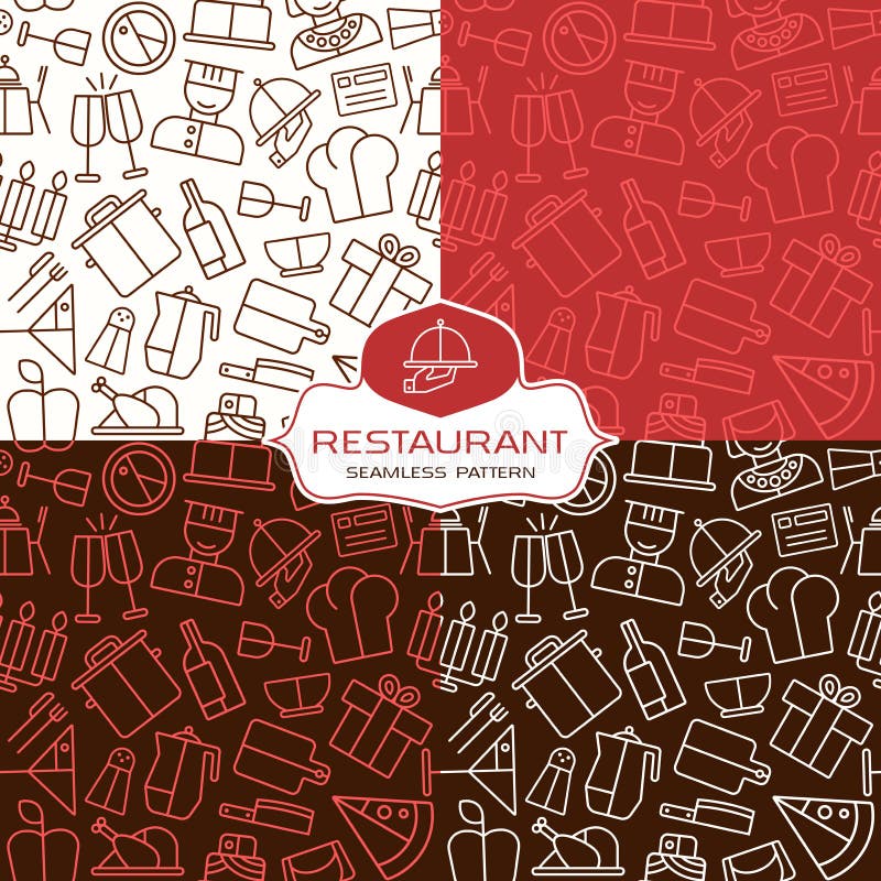 Restaurant Seamless Pattern Stock Vector - Illustration of spoon ...
