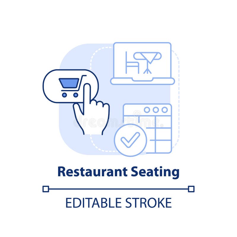 Restaurant Seating Light Blue Concept Icon Stock Illustration ...