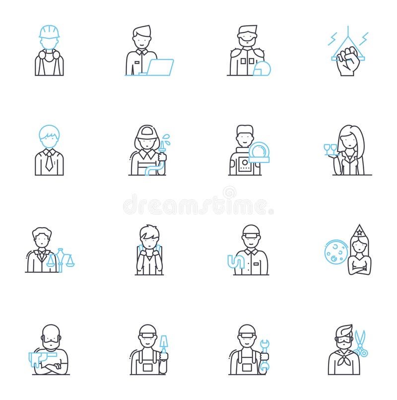 Restaurant Server Linear Icons Set. Hospitality, Communication ...