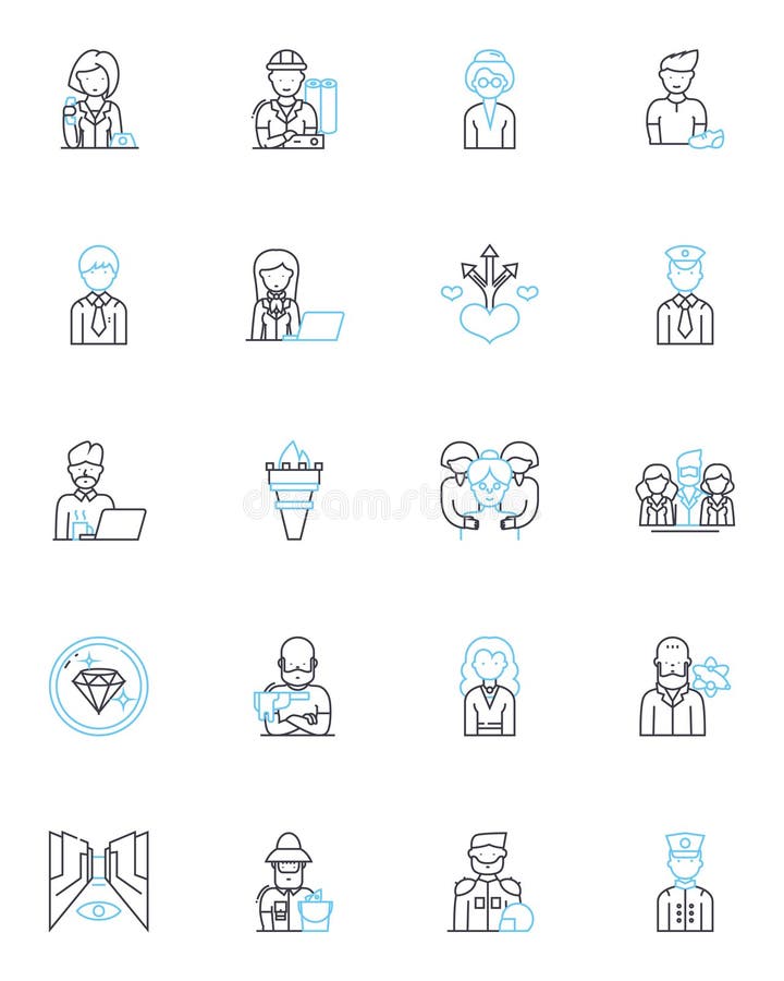 Restaurant Server Linear Icons Set. Hospitality, Communication ...
