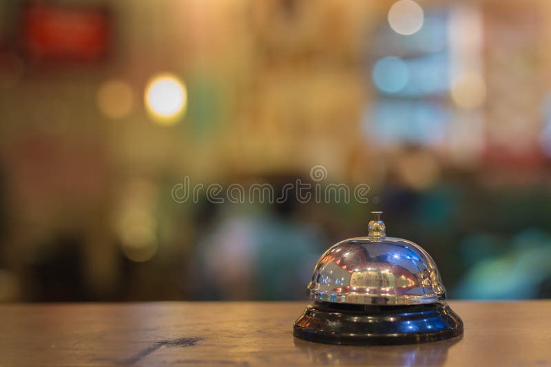 Restaurant Service Bell Vintage Stock Image - Image of counter ...