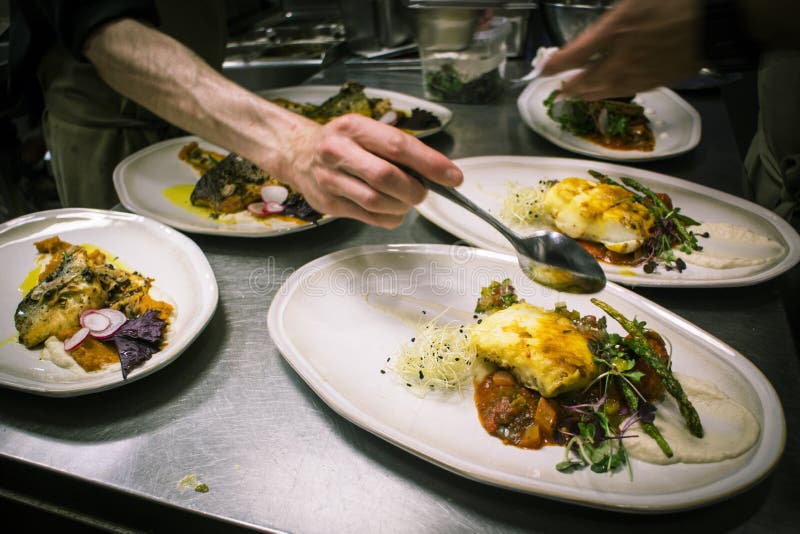 Restaurant service stock photo. Image of chef, service - 53765198