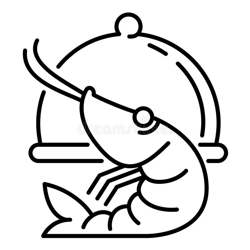 Cooked Shrimp Icon, Outline Style Stock Vector - Illustration of market ...