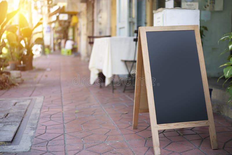 Restaurant Sidewalk Chalkboard Sign Board Stock Image - Image of easel ...