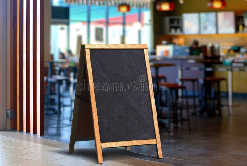 Restaurant Sidewalk Chalkboard Sign Board Stand Stock Photo - Image of ...